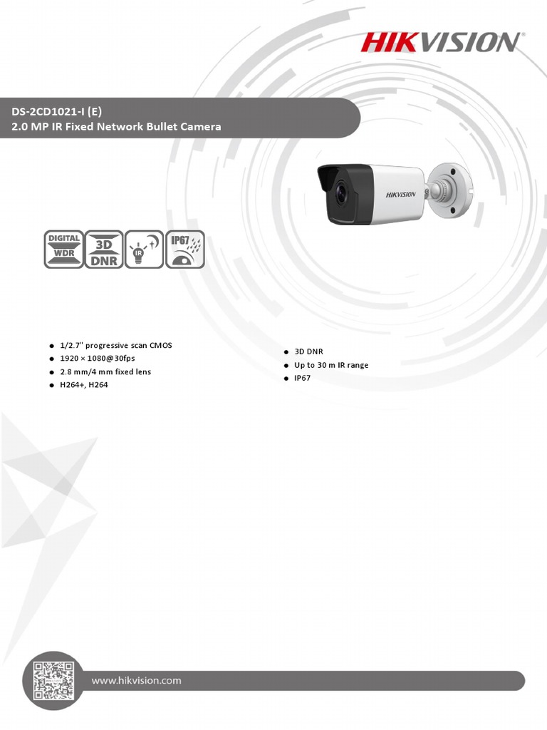 Data Sheet of DS-2CD1021-I | PDF | Camera Lens | Camera