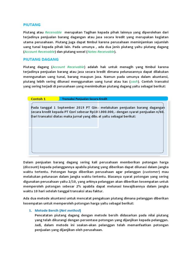 Buku Piutang (Riswan) | PDF