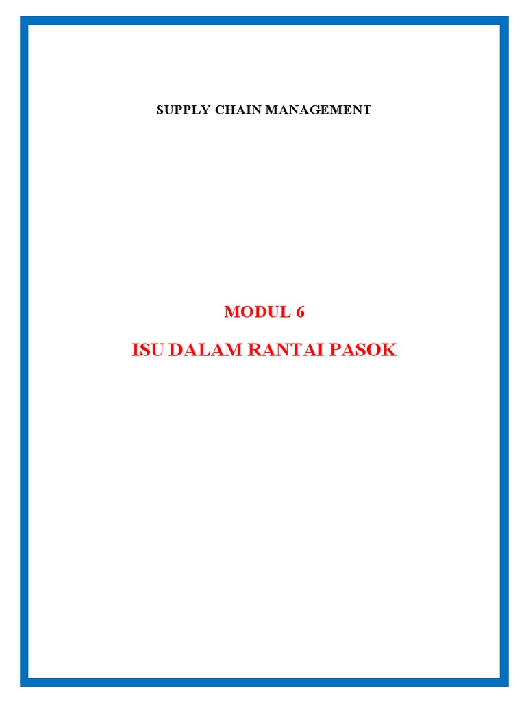 Modul 6. Isu Dalam Rantai Pasok | PDF