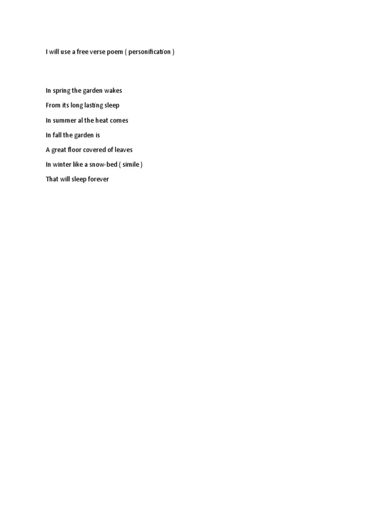 Free Verse Poem | PDF | Poetry