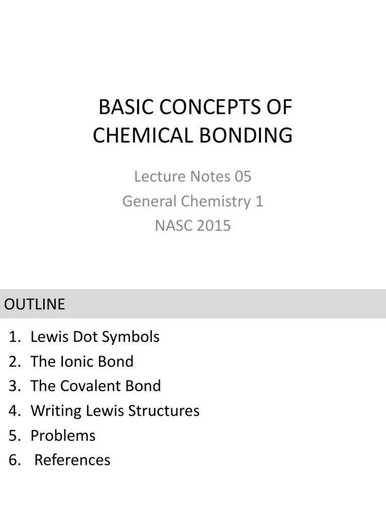 GC05 - Basic Concepts of Chemical Bonding | PDF | Chemical Bond ...