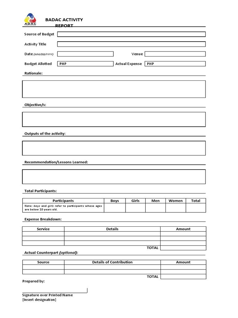 Badac Activity: Source of Budget Activity Title Date Venue Budget ...