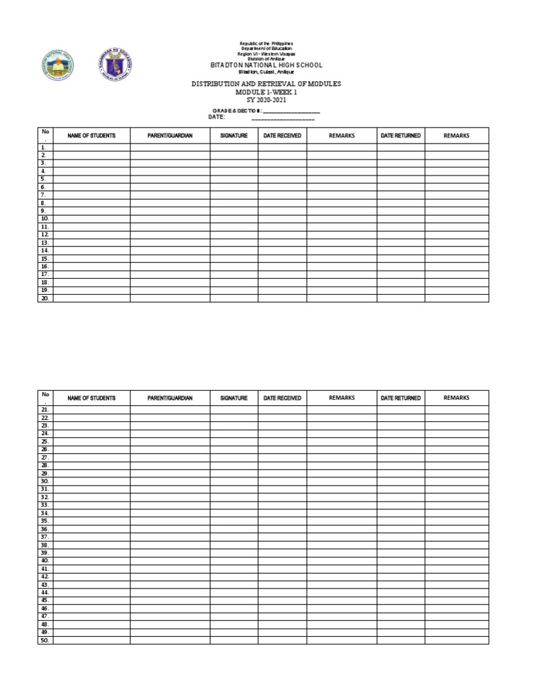 Module Distribution Log for Students | PDF