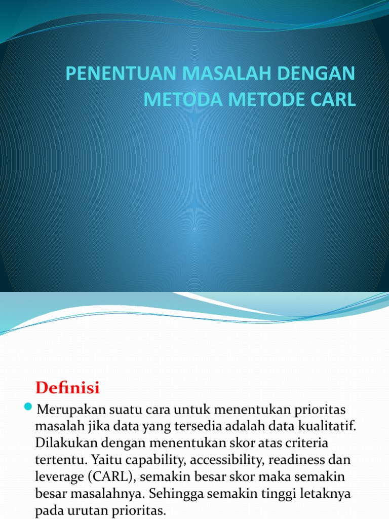 Penentuan Masalah Dengan Metode Carl | PDF