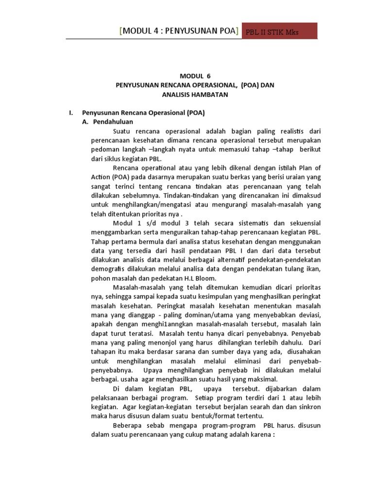 Penyusunan POA | PDF