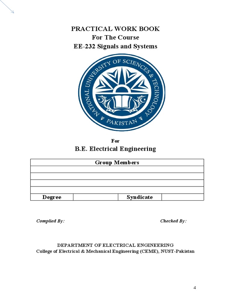 EE-232 Lab Manual Signals and Systems | PDF | Matlab | Discrete Fourier ...