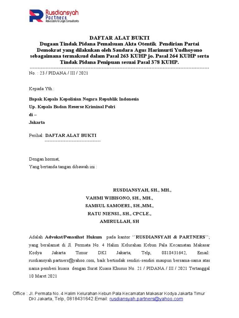 Daftar Alat Bukti | PDF