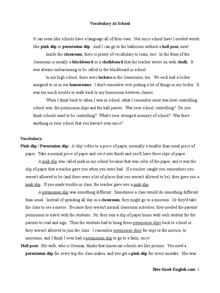 Week003 Vocabularyatschool | PDF | Schools | Teachers