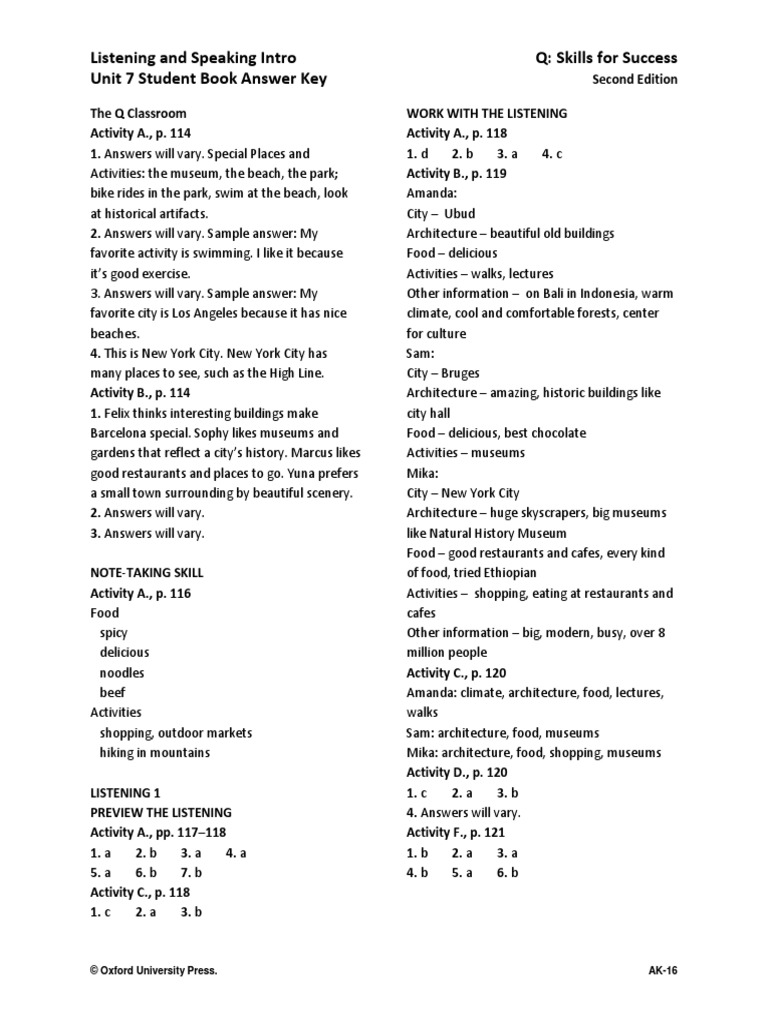 Q2e LS0 U07 AnswerKey | PDF | Linguistic Morphology | Linguistics