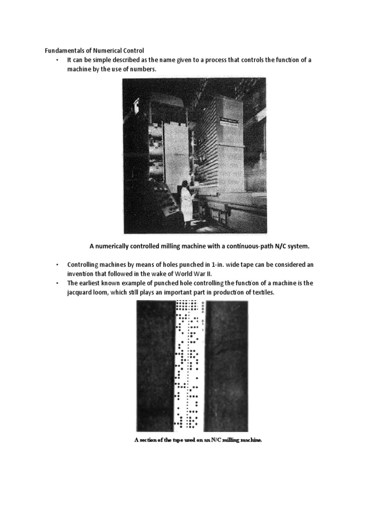Fundamentals of Numerical Control | PDF | Numerical Control | Computer ...