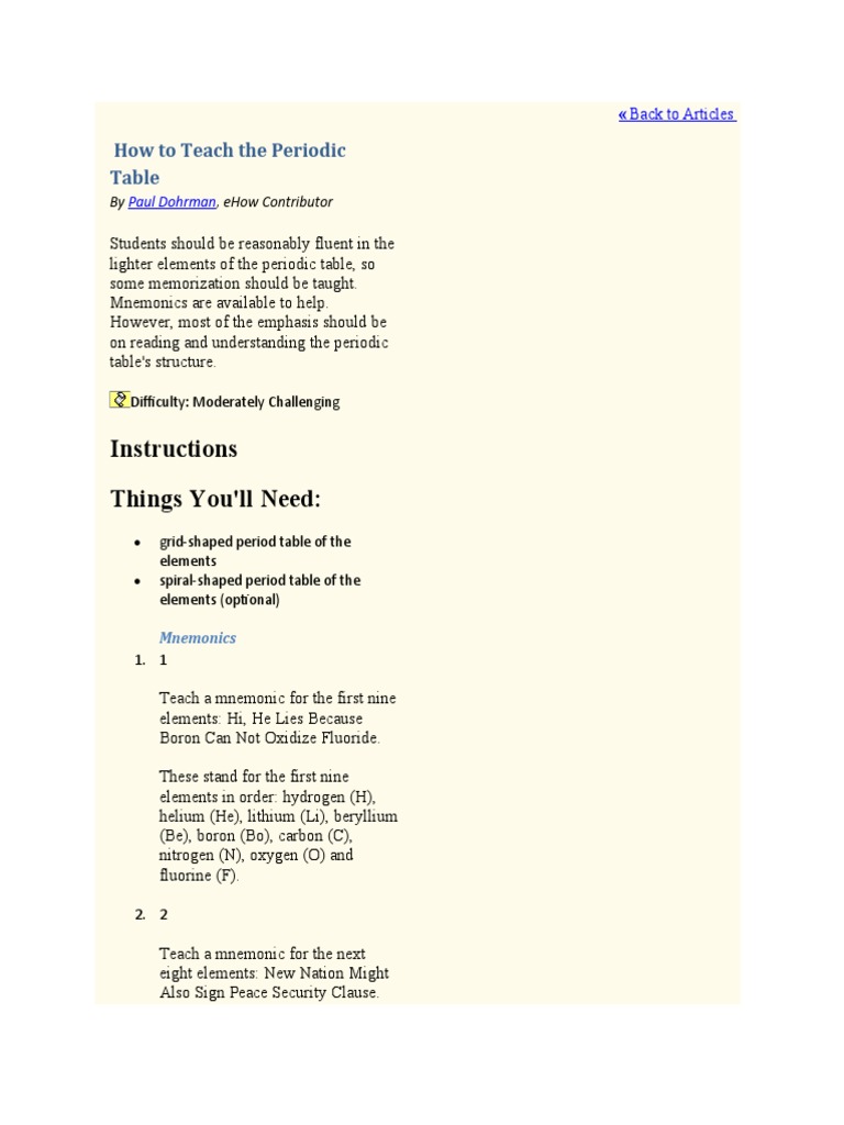 Teaching the Periodic Table | PDF | Redox | Chemical Elements
