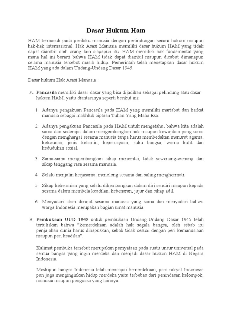 Dasar Hukum Ham | PDF