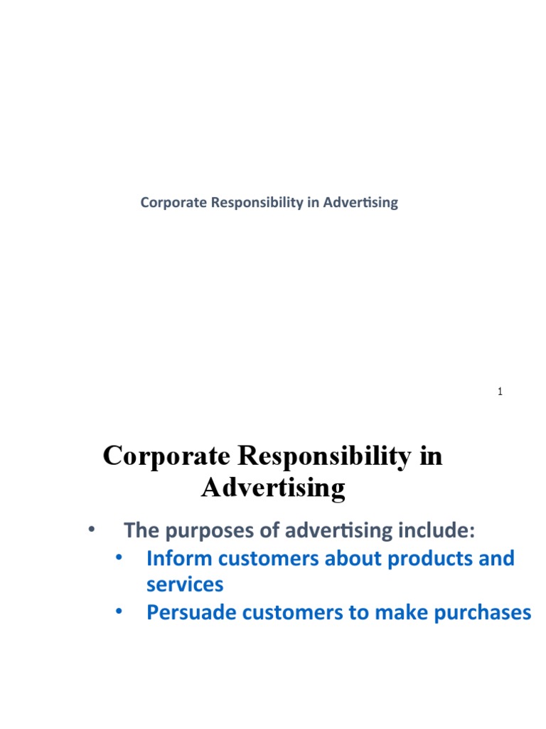 Responsibility in Advertising | PDF | Corporate Social Responsibility ...