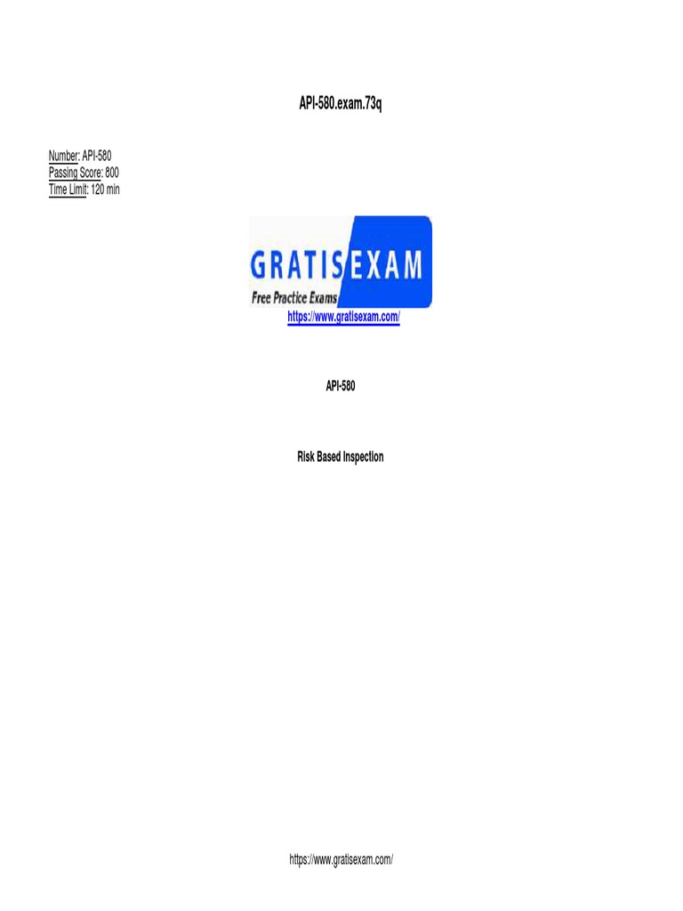 API 580 Exam Overview and Passing Score | PDF | Risk | Risk Management