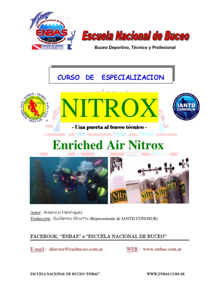 EAS Manual EANx NITROX PDF | PDF | Buceo bajo el agua | Oxígeno