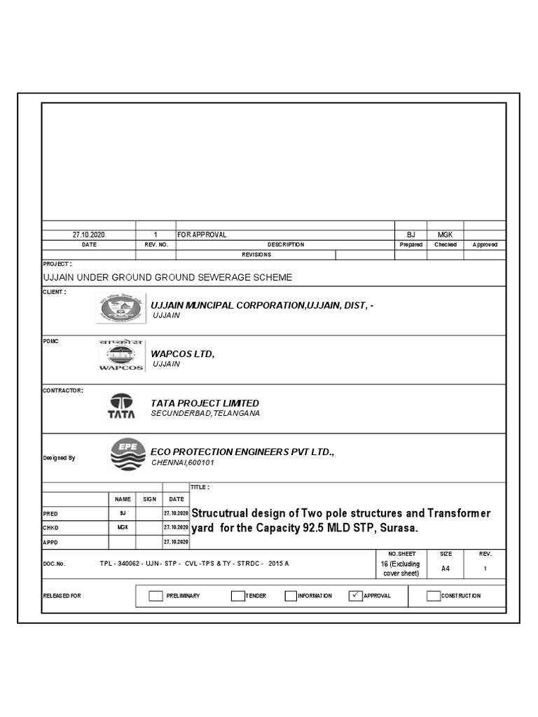 Str. Design of TWO Pole STR and TFR Yard R1 | PDF | Strength Of ...