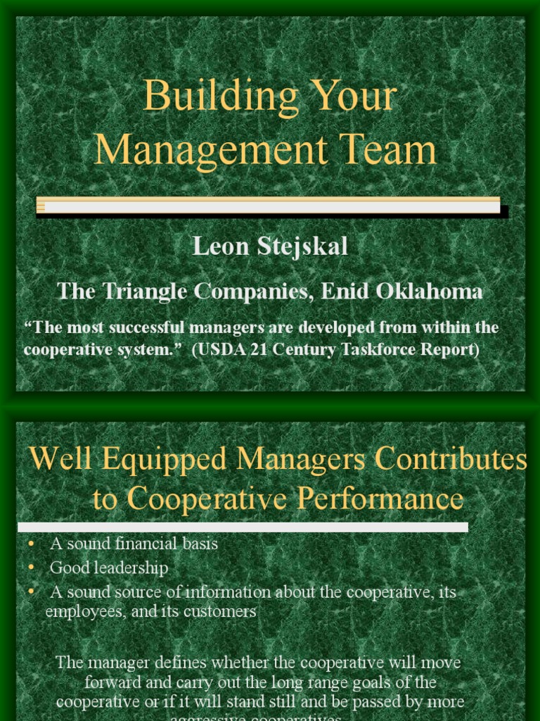 Building The Management Team | PDF | Cooperative | Employment