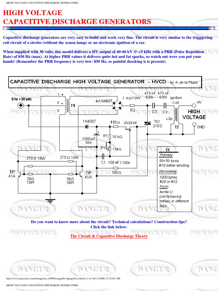 Capacitive Discharge Generators | PDF | Capacitor | Inductor