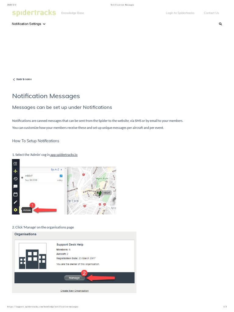 Noti Cation Messages: Messages Can Be Set Up Under Noti Cations | PDF ...