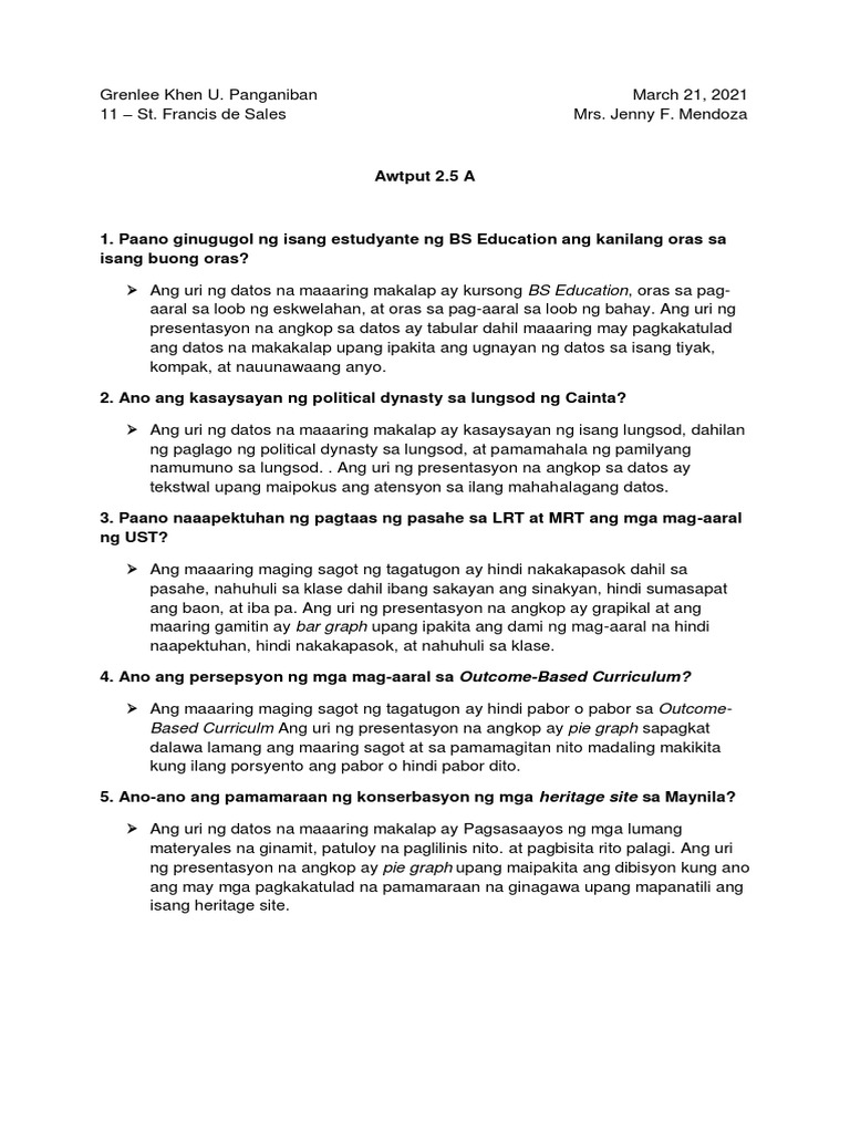 Awtput 2.5A - PANANALIKSIK | PDF