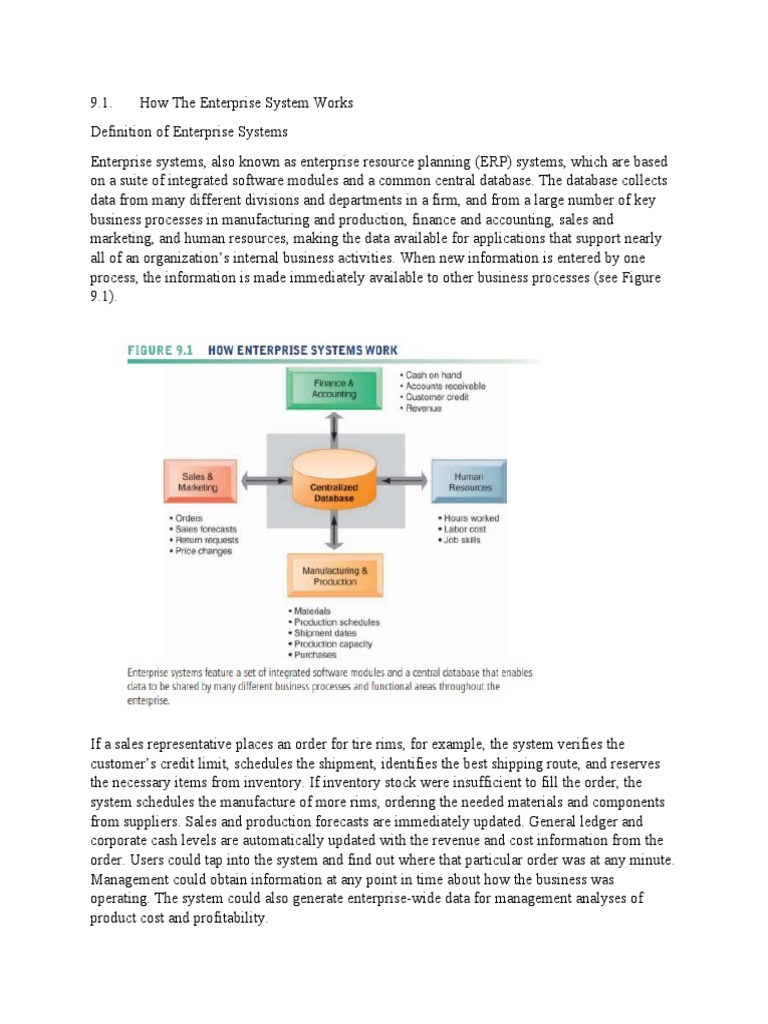 How The Enterprise System Works | PDF | Customer Relationship ...