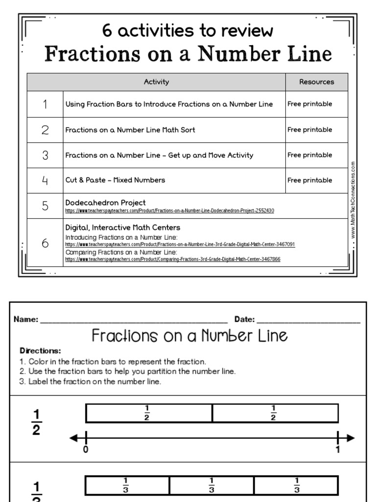 Activities for Fractions on a Number Line | PDF | Teaching Mathematics