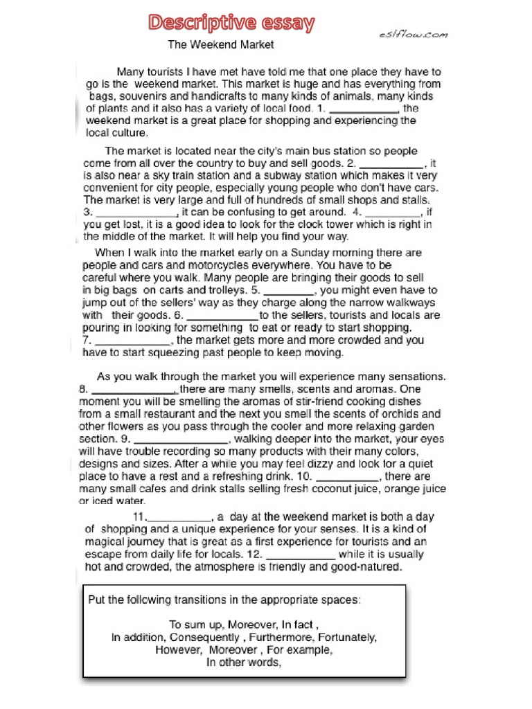 Descriptive Essay (Activity) | PDF