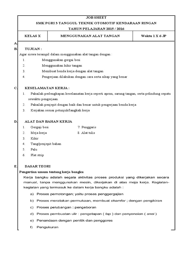 JOB SHEET Tdo | PDF