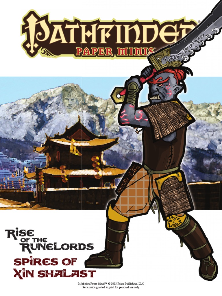 Paper Minis - Rise of The Runelords 6 - Spires of Xin Shalast | PDF | Gaming | Tabletop Games