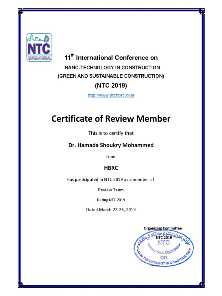 NTC 2019 Referee Certificate | PDF