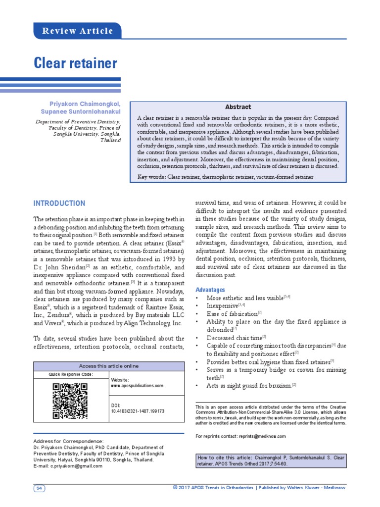 Clear Retainer | PDF | Dental Implant | Orthodontics
