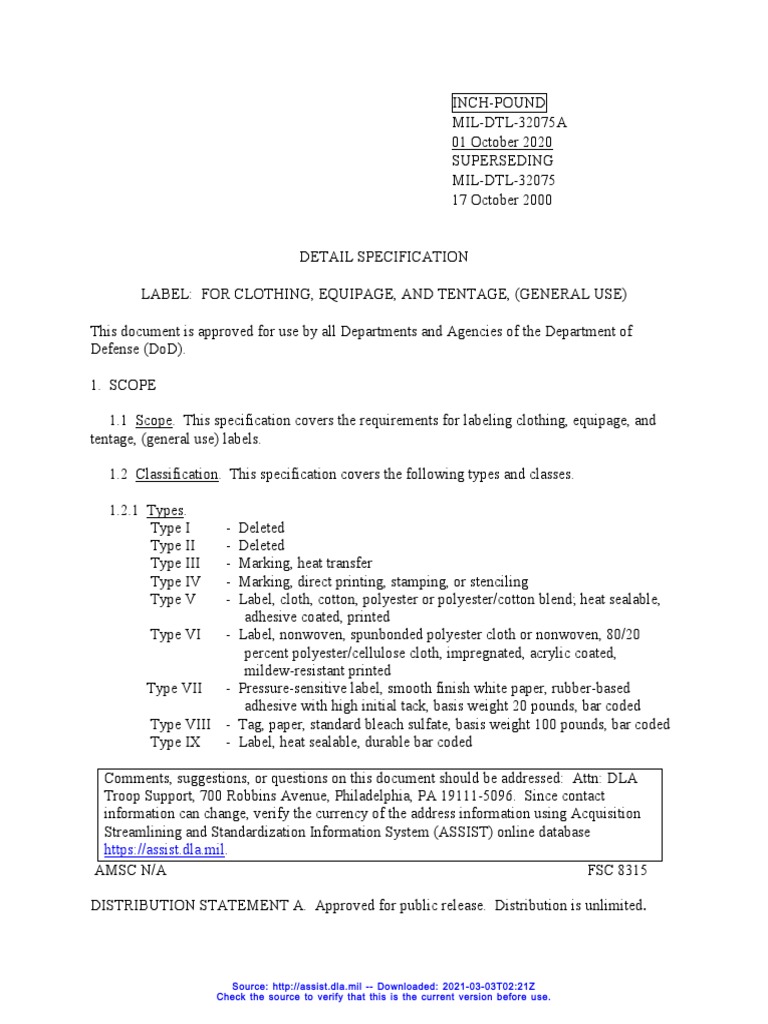 MIL-DTL-32075 Rev A | PDF | Specification (Technical Standard ...