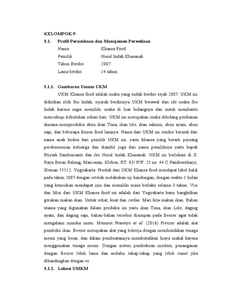 Kelompok 9 - Profil UMKM | PDF | Kesehatan Holistik