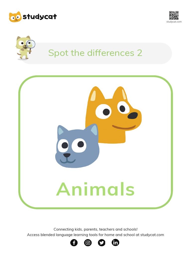 Animals: Spot The Differences 2 | PDF | Language Arts & Discipline ...