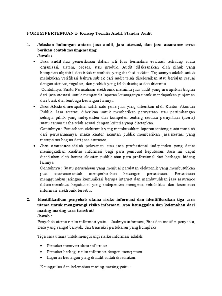 Tugas Auditing I | PDF | Karier & Perkembangan