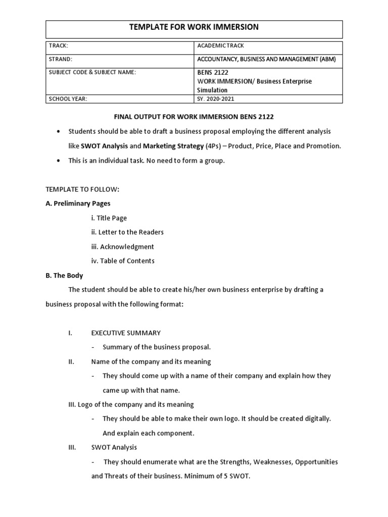 Business Proposal Template | PDF | Swot Analysis | Communication