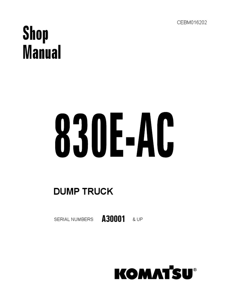 Manual 830E AC-Ingles | PDF | Axle | Vehicle Technology