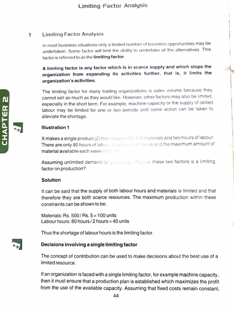 Limiting Factor Analysis | Download Free PDF | Cost | Cost Of Goods Sold