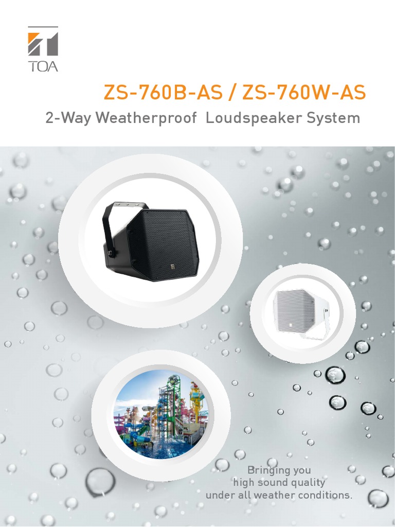 TOA ZS-760B Weatherproof Speaker System | PDF | Loudspeaker | Sound ...