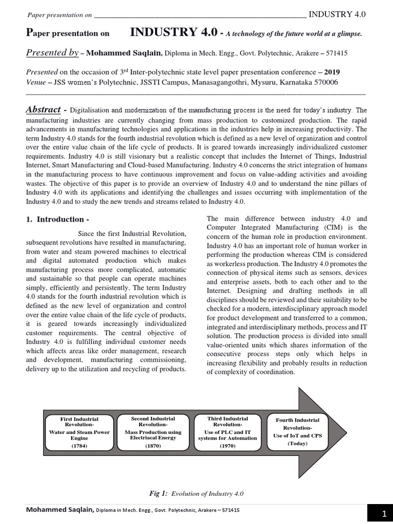 Industry 4.0: Future of Manufacturing | PDF | Internet Of Things ...