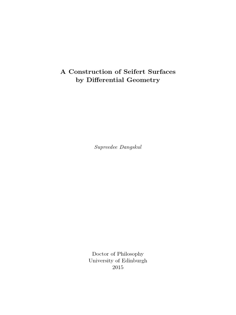 A Construction of Seifert Surfaces | PDF | Sine | Triangle