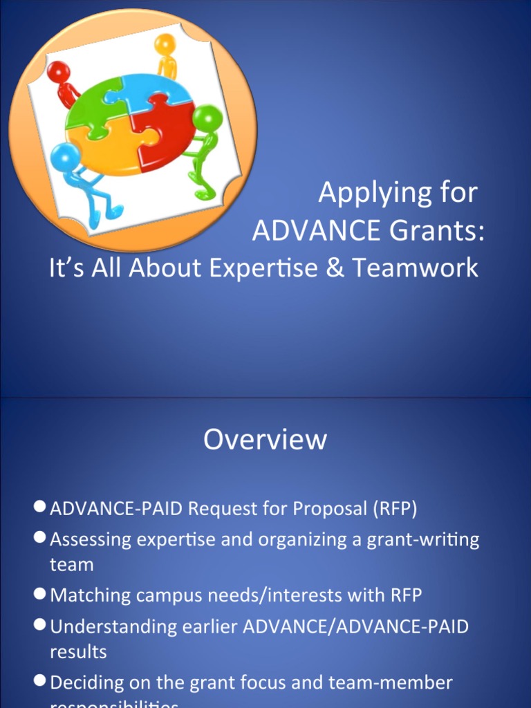 ADVANCE Grants: Expertise & Teamwork Guide | PDF | Science, Technology ...
