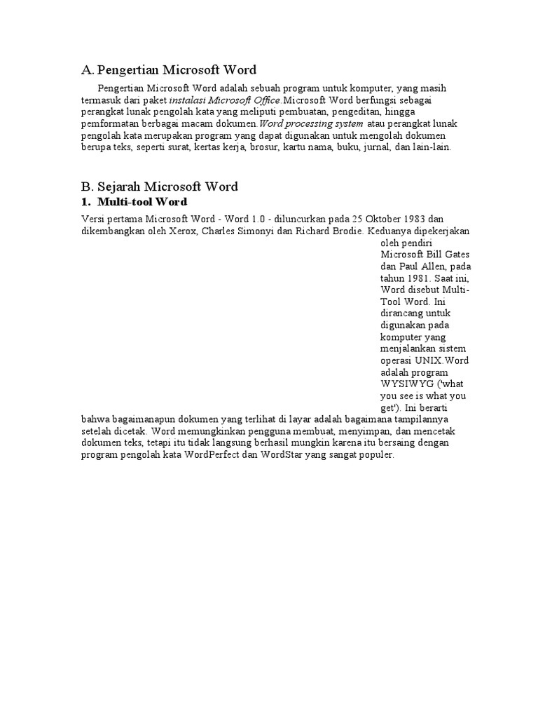 Sejarah dan Evolusi Microsoft Word | PDF