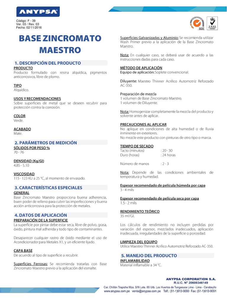 Base Zincromato Maestro | PDF