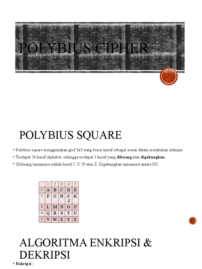 Materi 14 - Polybius Cipher | PDF