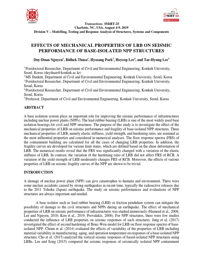 SMiRT 25 Full Paper Konkuk Univ Submitted | PDF | Strength Of Materials ...