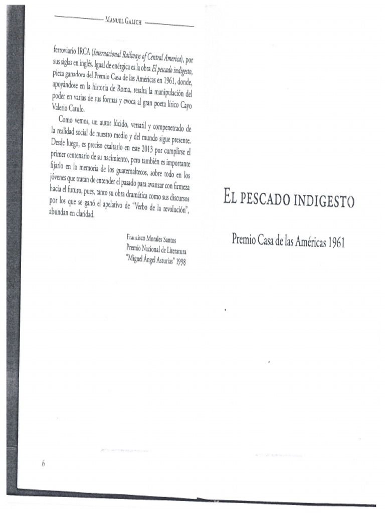 El Pescado Indigesto - Manuel Galich | PDF