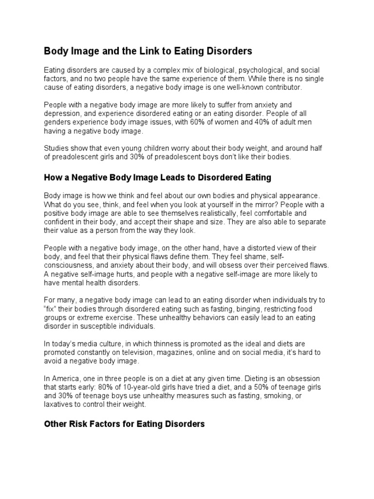 Article 5 - Body Image and Disordered Eating | PDF | Eating Disorder ...