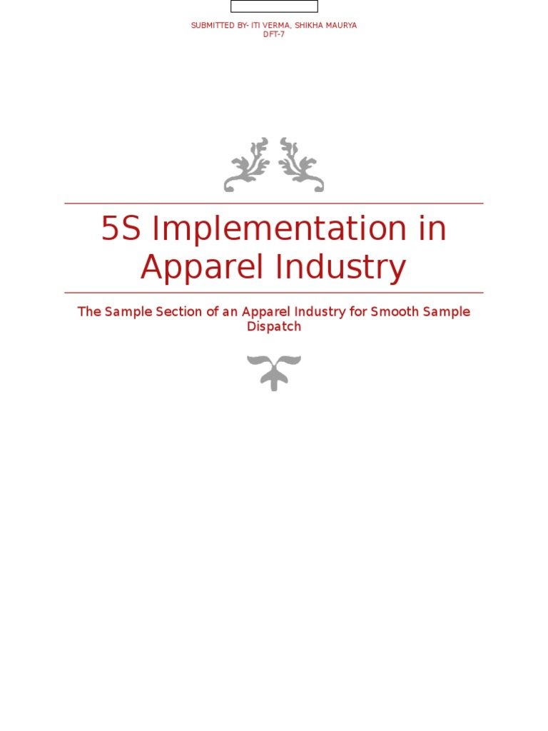5S Implementation in Apparel Industry: The Sample Section of An Apparel ...