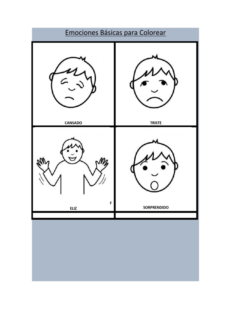 Emociones Básicas para Colorear | PDF